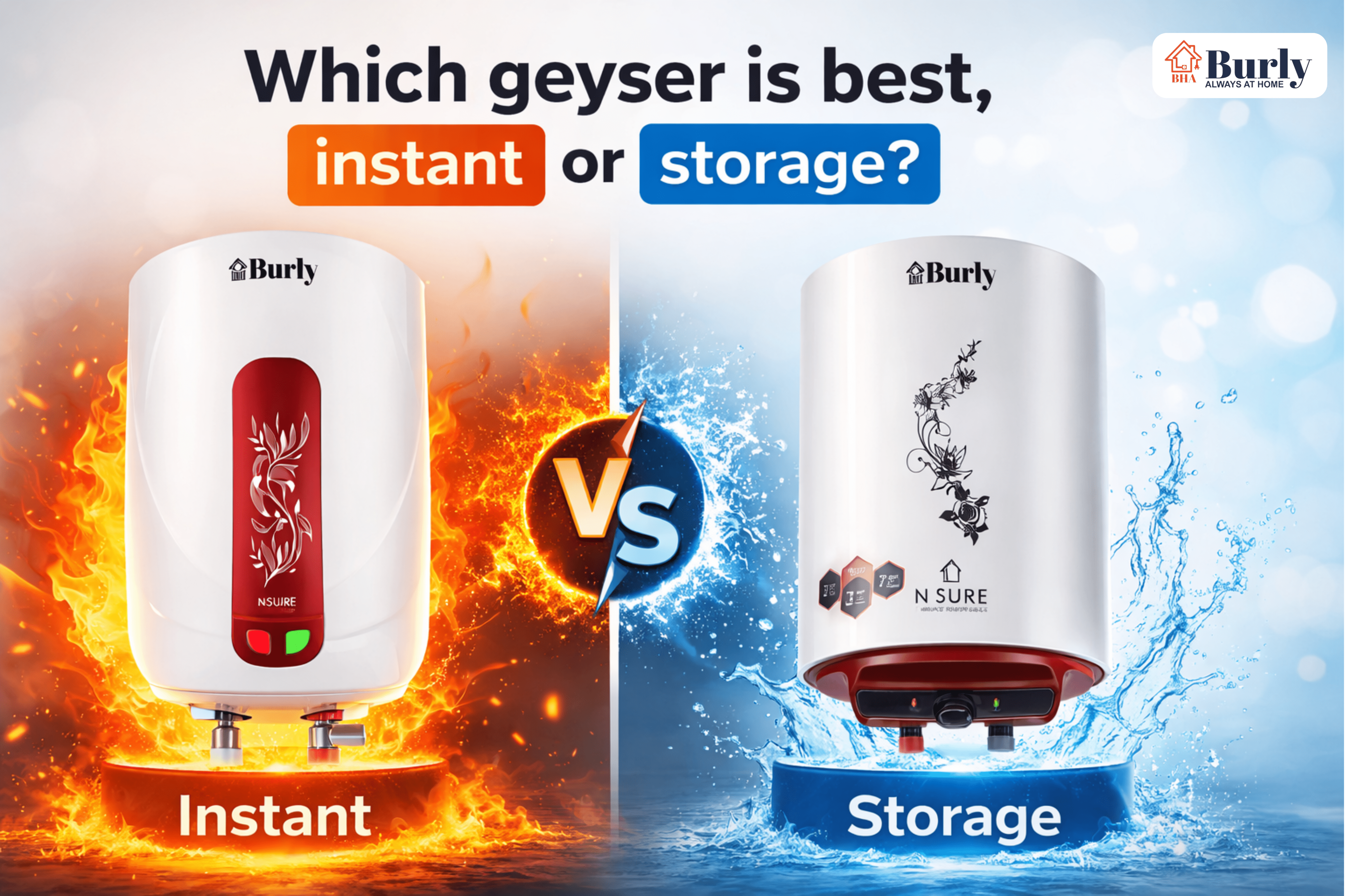 Which geyser is best Instant or Storage | Burly – Burly Home Appliances